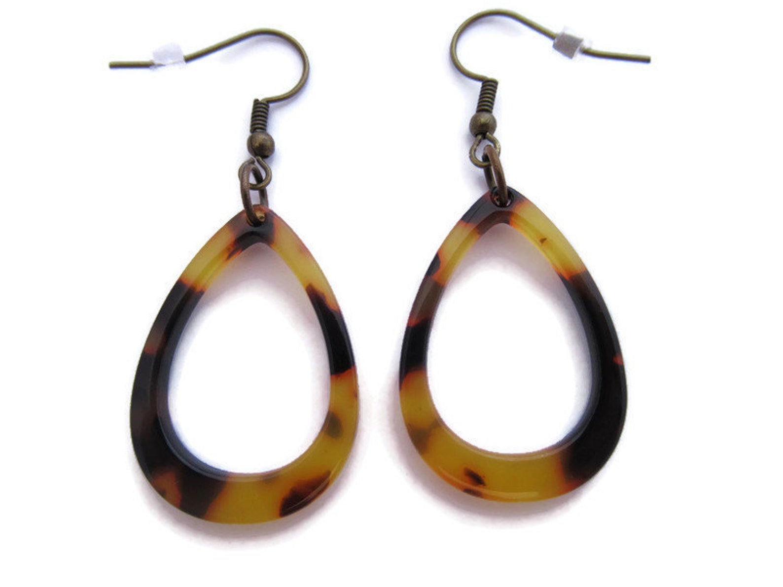 Tortoise Shell Earrings Tortoise Shell Dangle Large Brown - Etsy