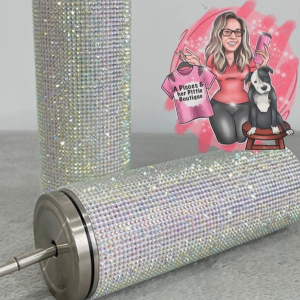 Rhinestone Tumbler With Handle - Etsy