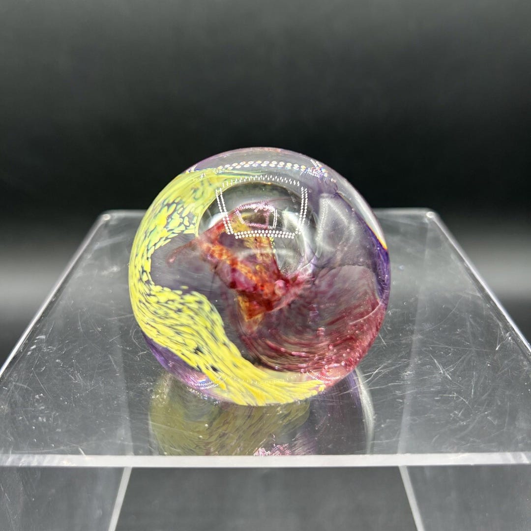 Vintage Caithness Moon Crystal Art Glass Paperweight Scotland Purple ...