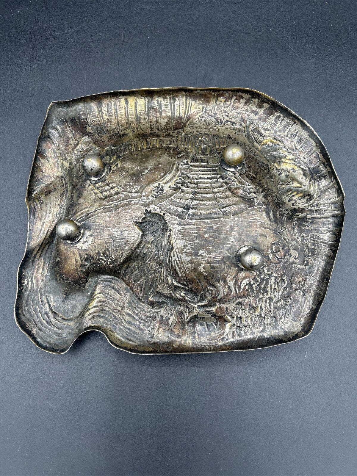 Silver Plate Tray of Neptune and Mermaid From World's Fair Louisiana ...