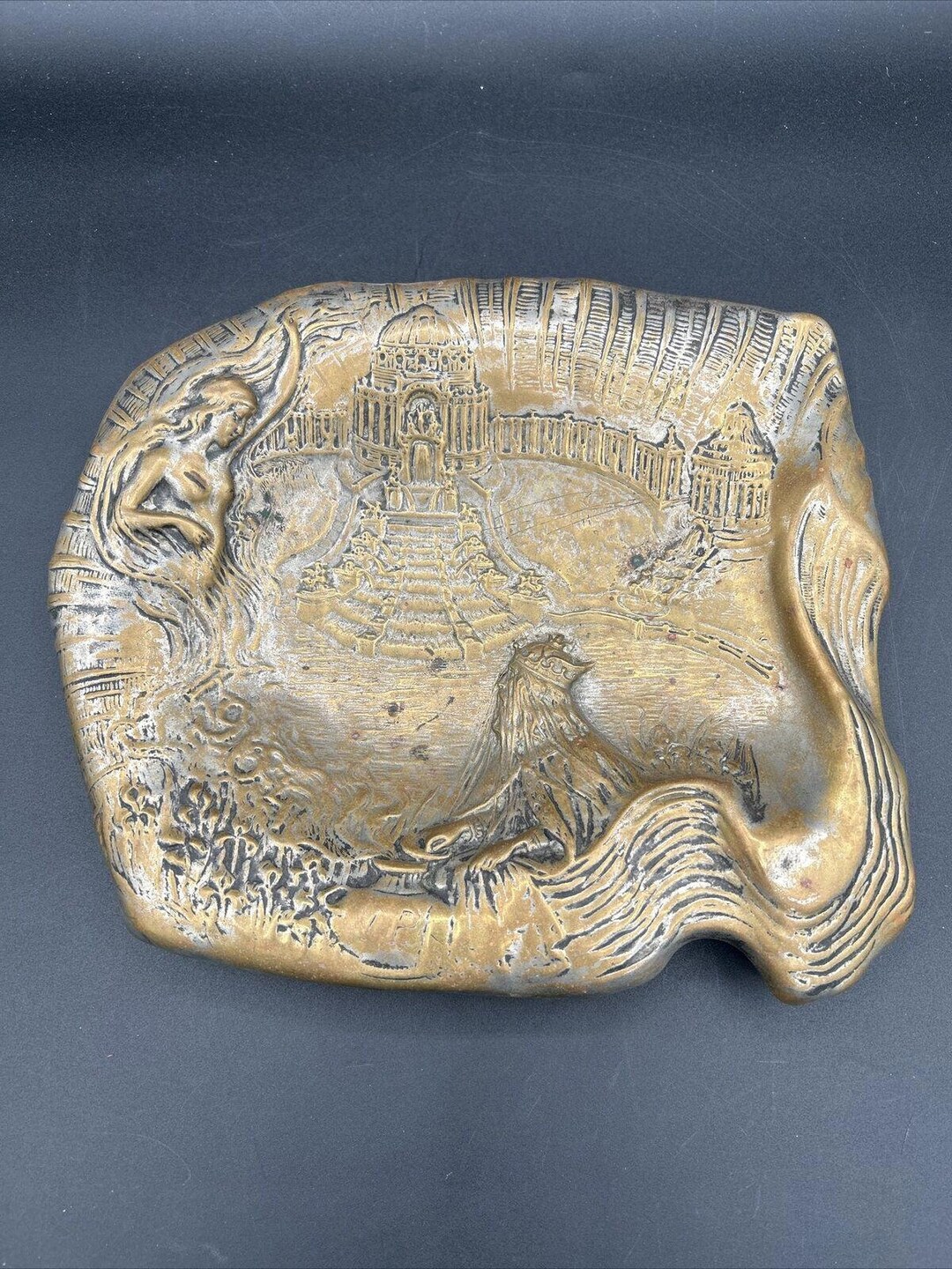 Silver Plate Tray of Neptune and Mermaid From World's Fair Louisiana ...