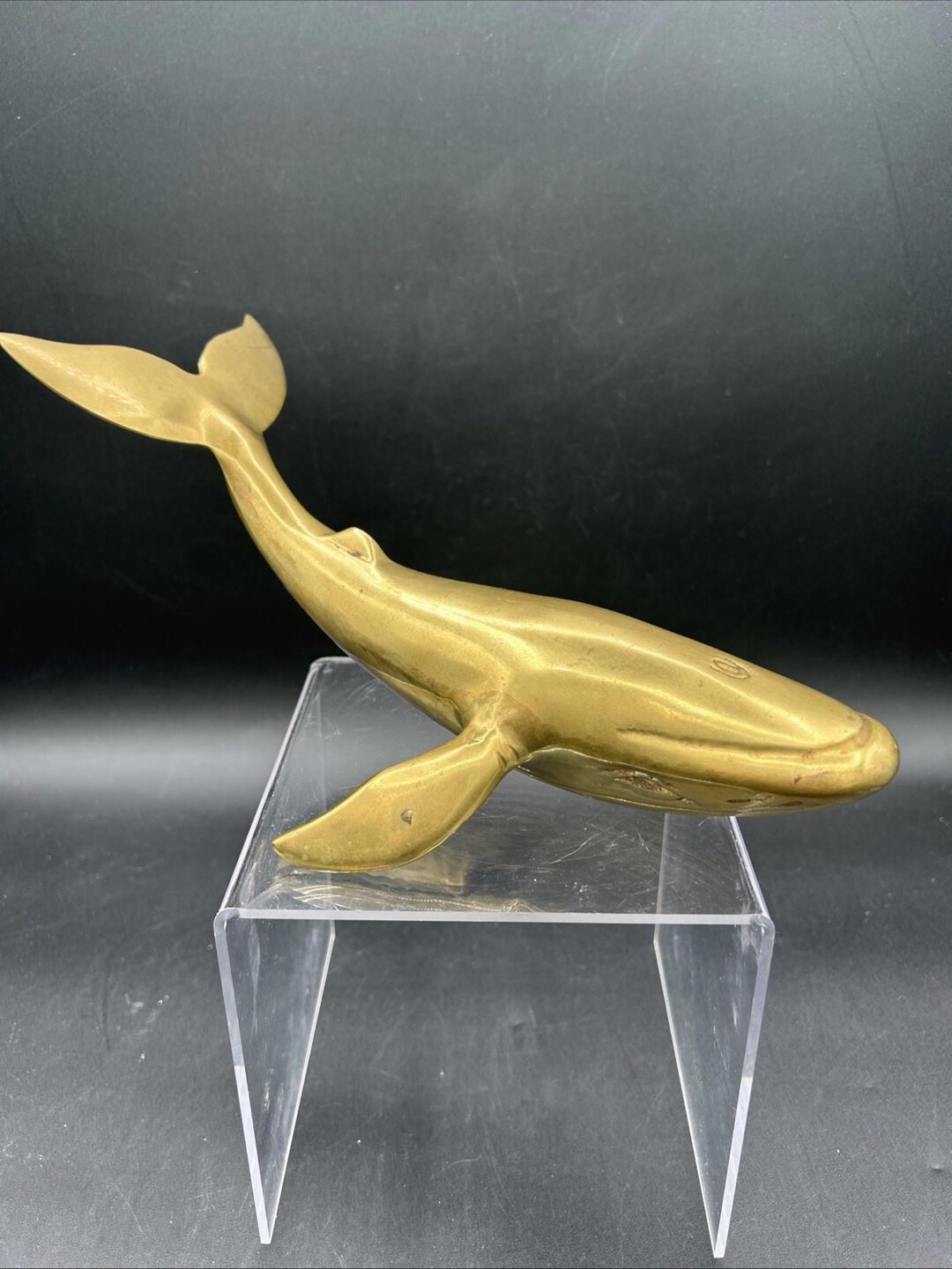 Vintage Brass Whale Figurine Home Office Desk Décor Animal Figurines - Etsy