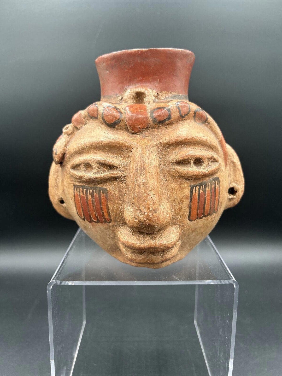 Toltec Plumbate Head Effigy Vessel Pottery Mud - Etsy
