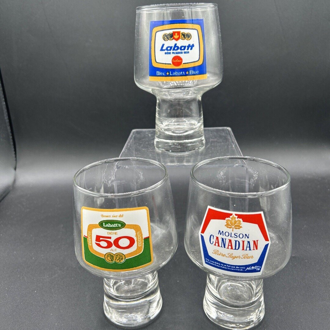 Molson Canadian and Labatt Clear Glass Collectibles, 5.5, Barware 3 - Etsy