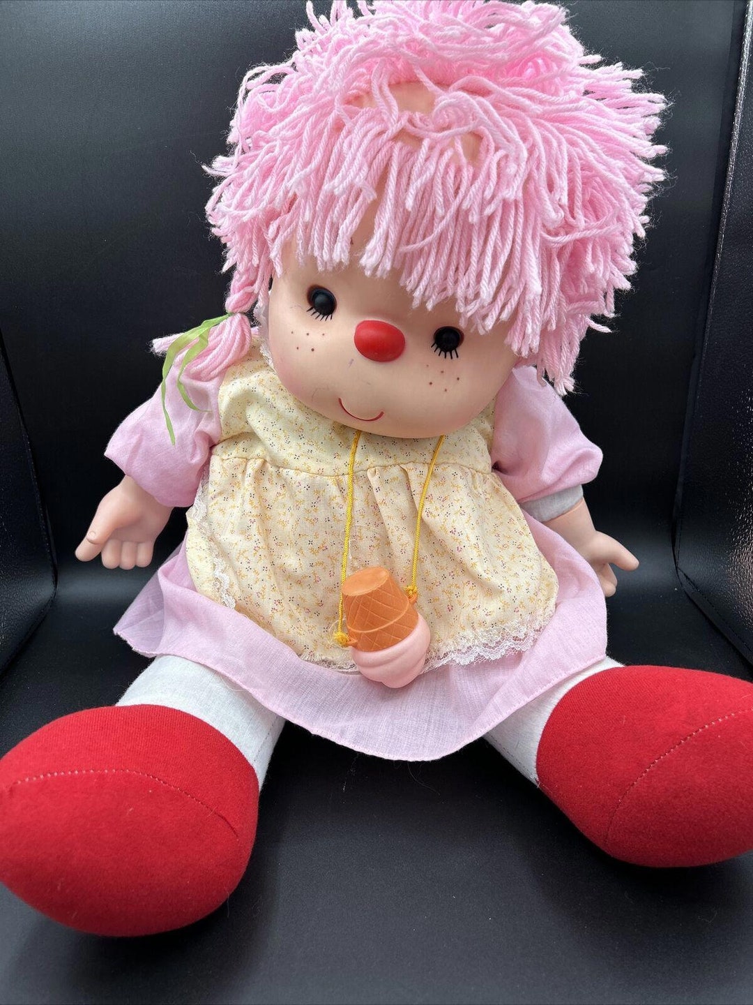 Vintage Girl KOMFY KID Ice Cream Doll Astra Trading 1980s Pink Yarn Hair Large - Etsy