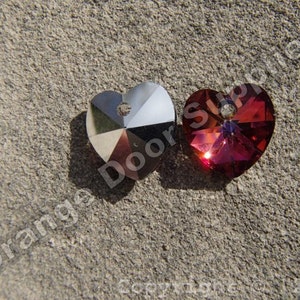 10mm Preciosa Crystal Volcano Halfcoat Heart Pendant 3 Pcs | Etsy