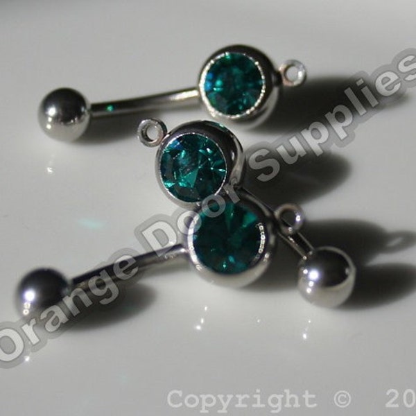 Dark Blue Belly Button Ring - Etsy