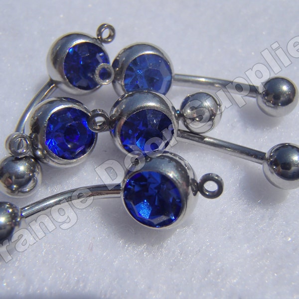 Sapphire Belly Button Ring - Etsy UK