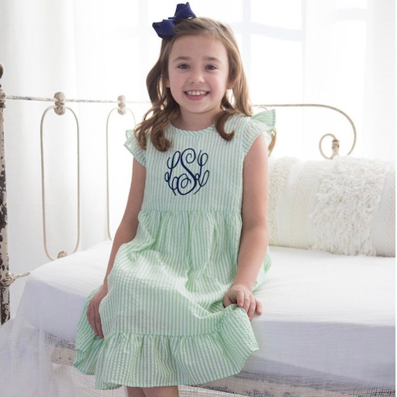 Girls Monogram Dress - Etsy
