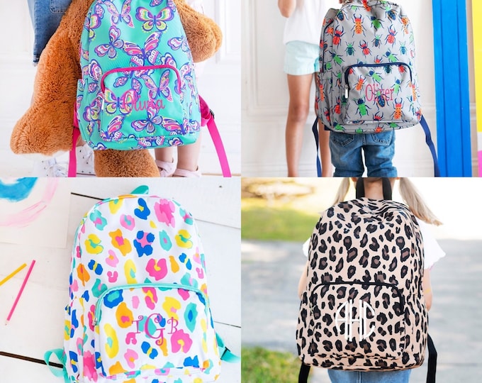 Monogram Backpack Personalized School Bag Monogram Girls and - Etsy