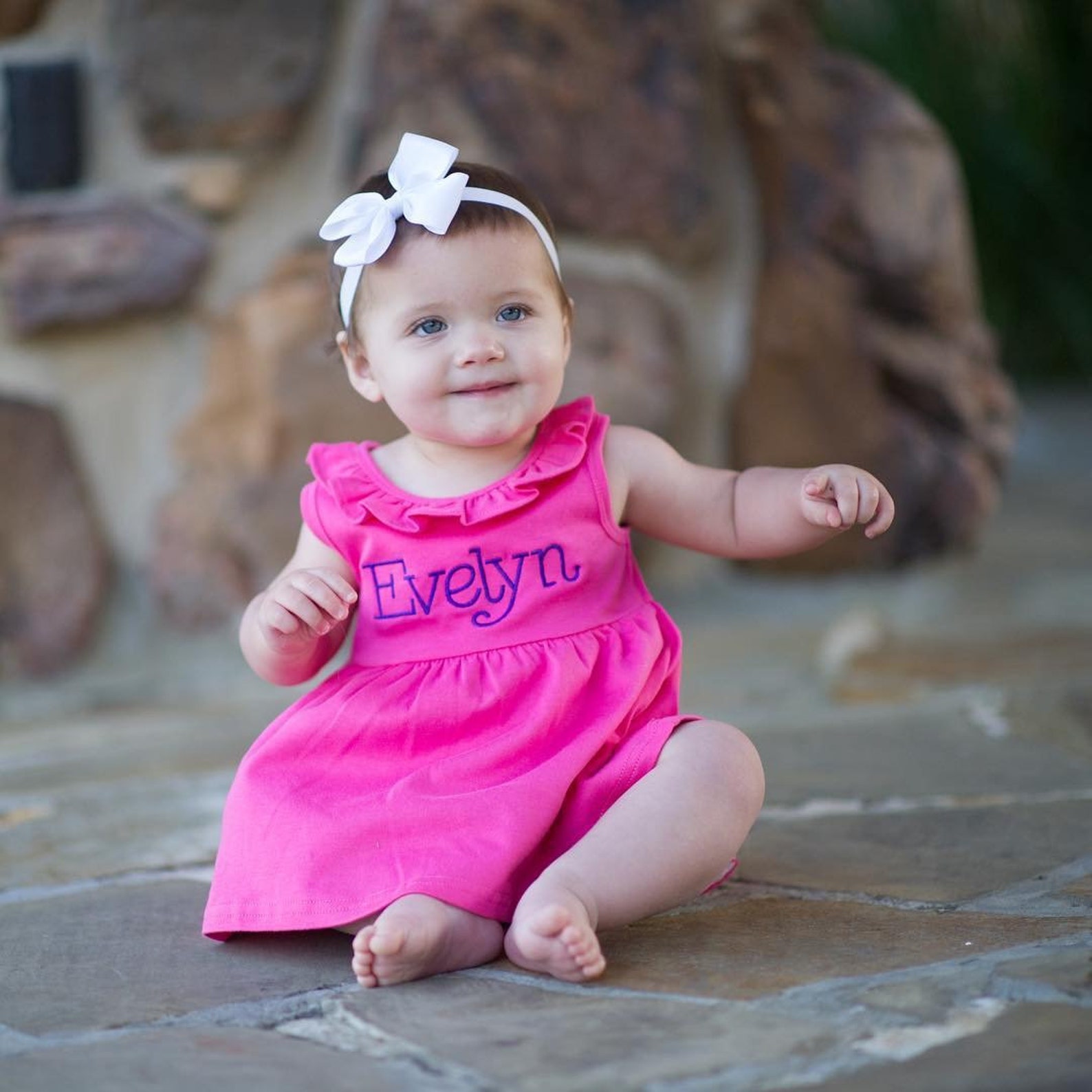 Monogram Dress Monogrammed Girls Ruffle Dress Monogrammed | Etsy