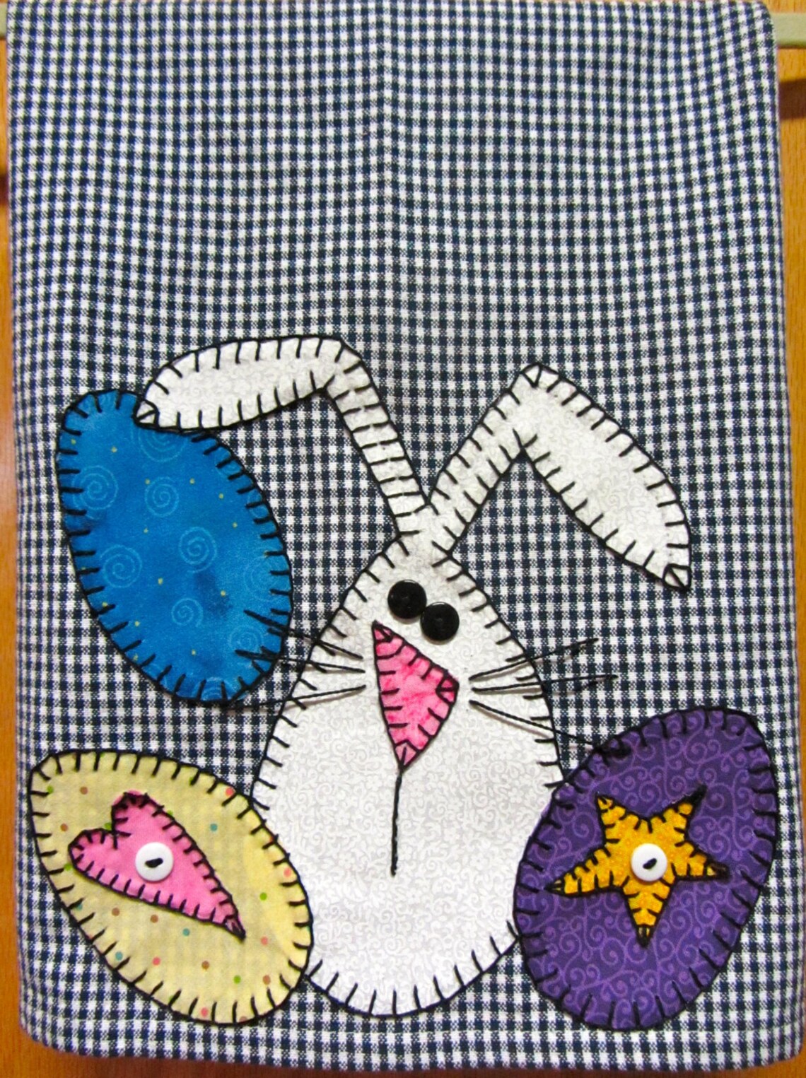 Easter Kitchen Towel Easter Applique Tea Towel Easter | Etsy