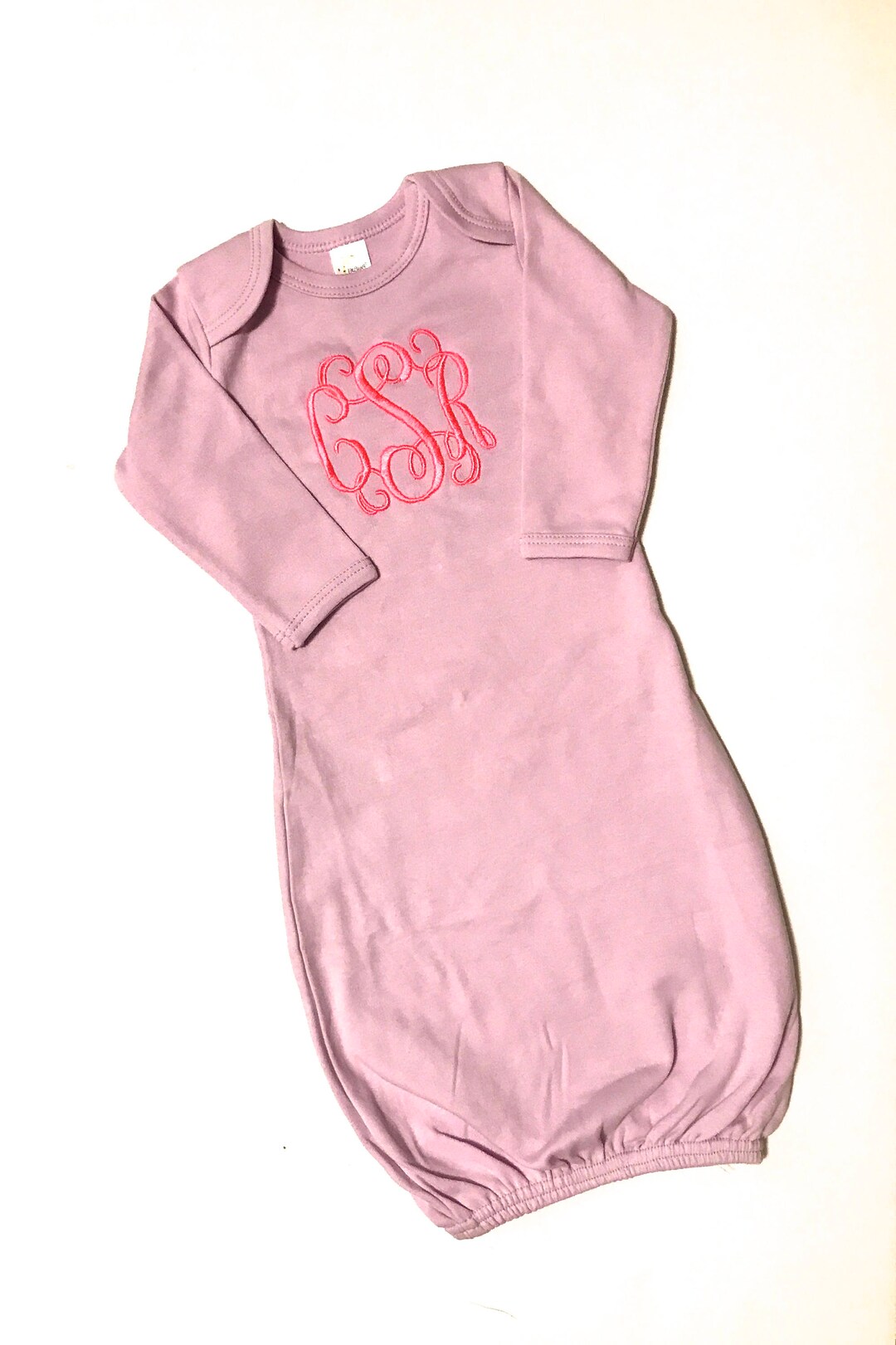 Monogram Baby Gown, Monogrammed Baby Gown, Coming Home Outfit, Baby ...