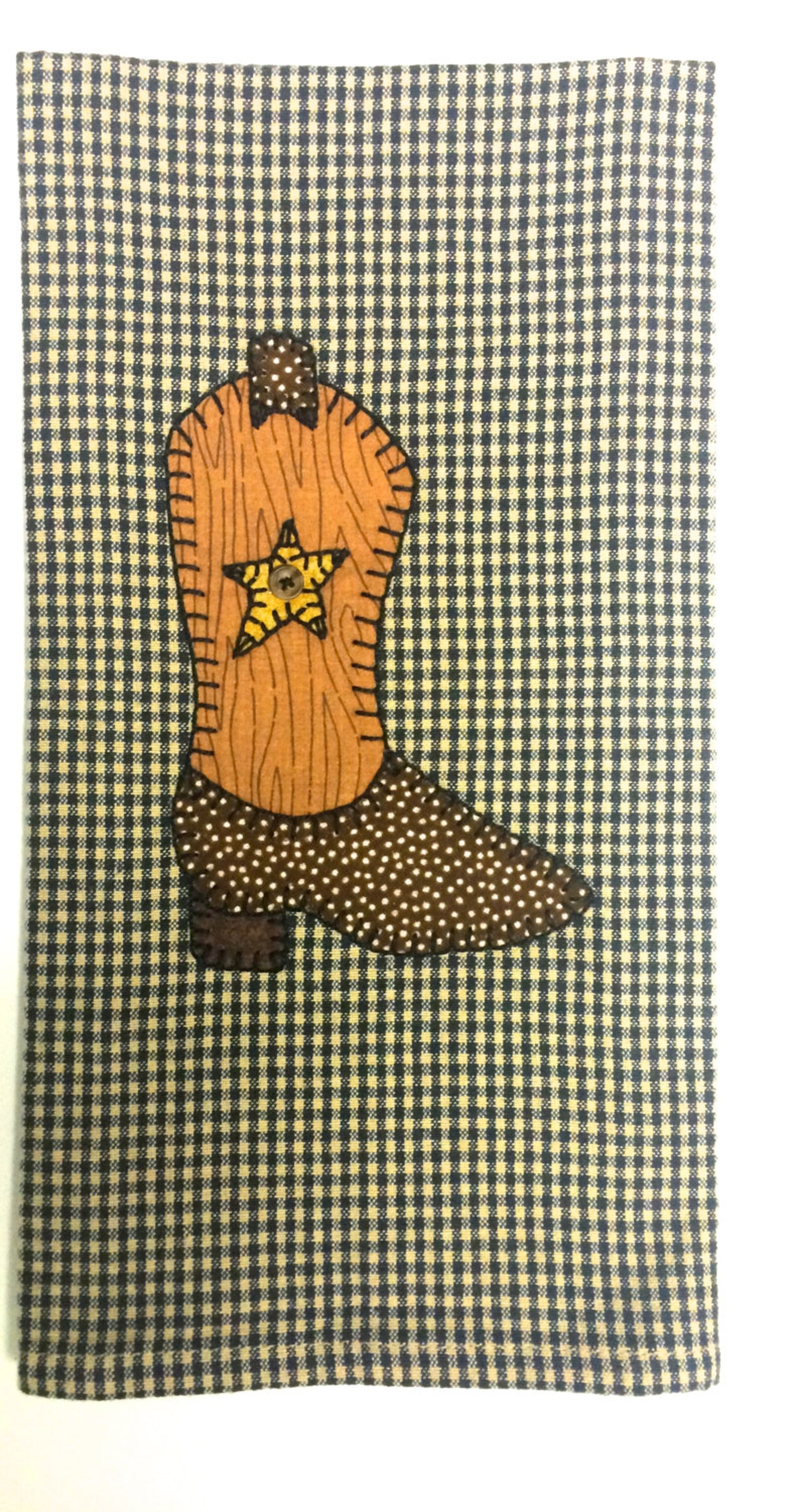 Cowboy Applique Cowboy Kitchen Towel Cowboy Tea Towel - Etsy