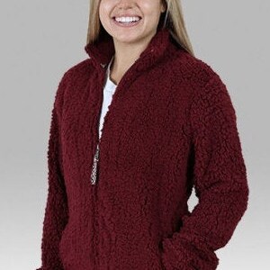 Monogram Sherpa, Monogram Sherpa Full Zip Women's Jacket, Monogrammed ...