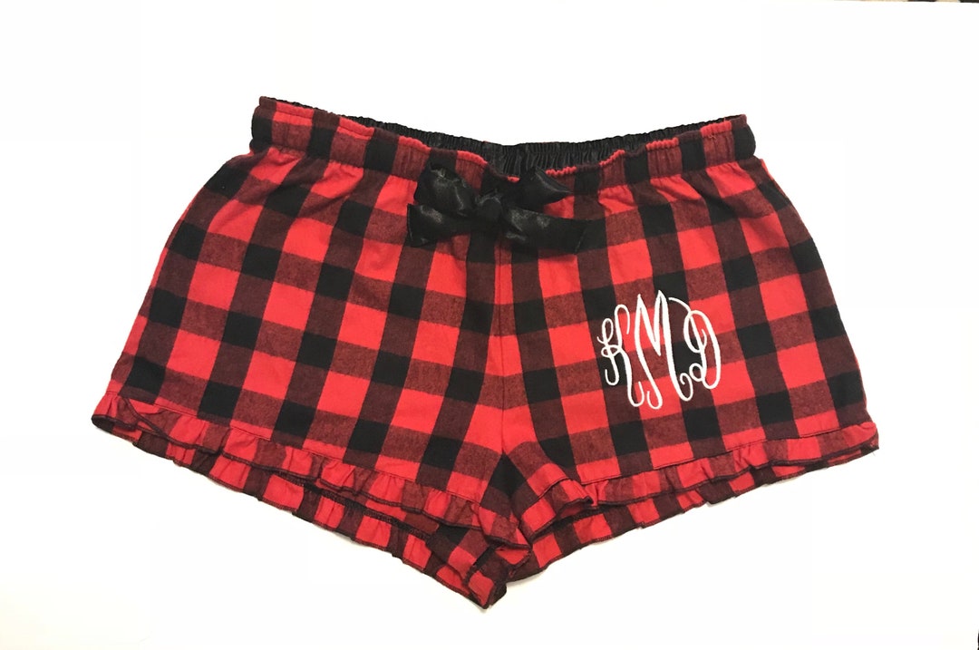 Monogram Shorts Monogram Pajama Shorts Monogram Buffalo - Etsy