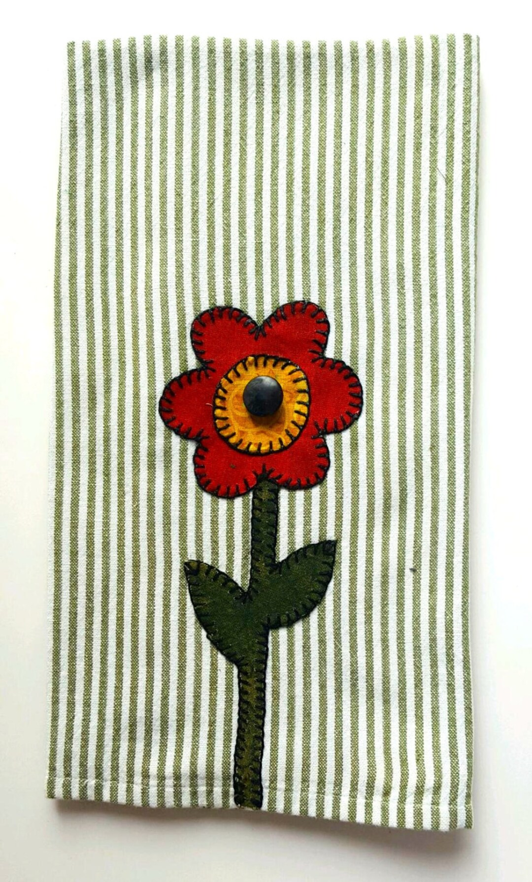 Flower Applique Tea Towel, Flower Applique, Summer Applique, Summer ...