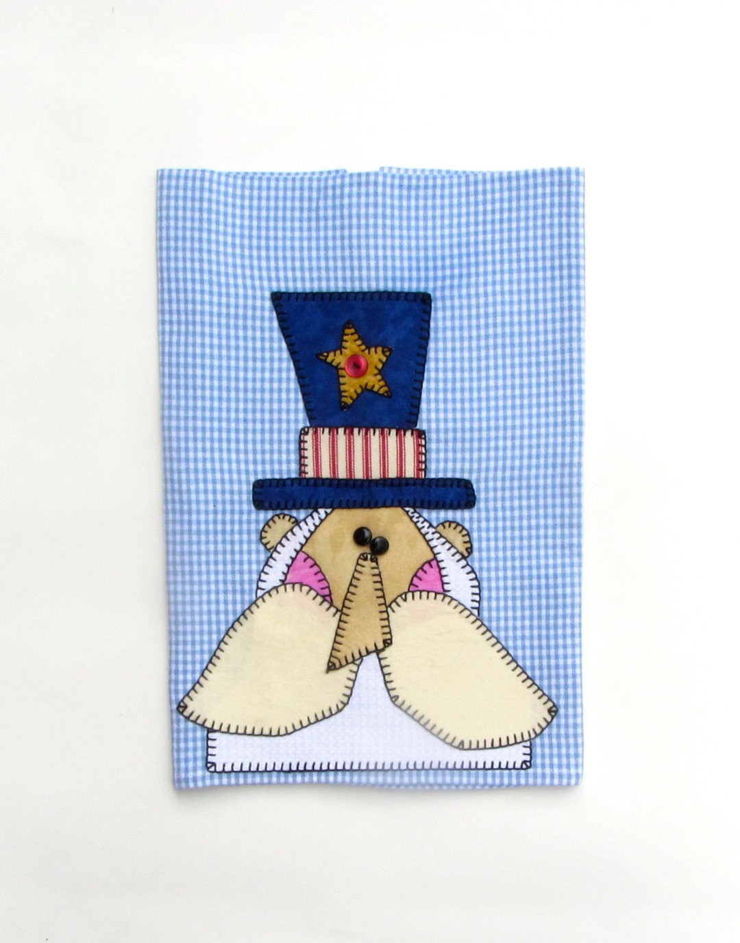 Patriotic 4th of July Uncle Sam Applique Teal Towel, Summer Applique ...