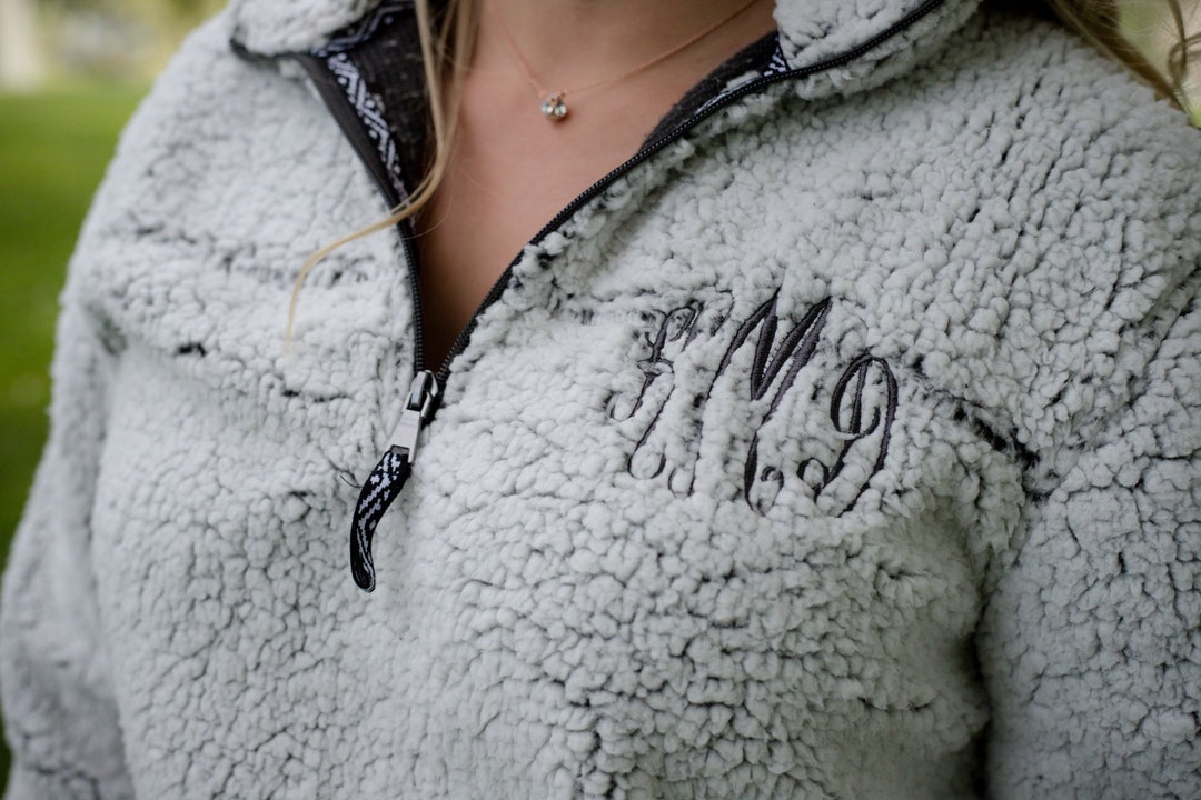Monogram Quarter Zip, Monogrammed Sherpa Pullover, Monogram Sherpa ...
