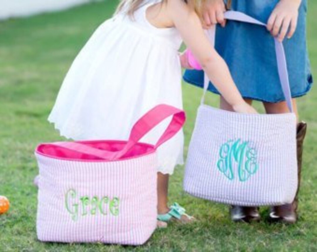 Monogram Easter Bucket, Monogram Easter Baskets, Monogram Easter Bag, Easter Baskets ...