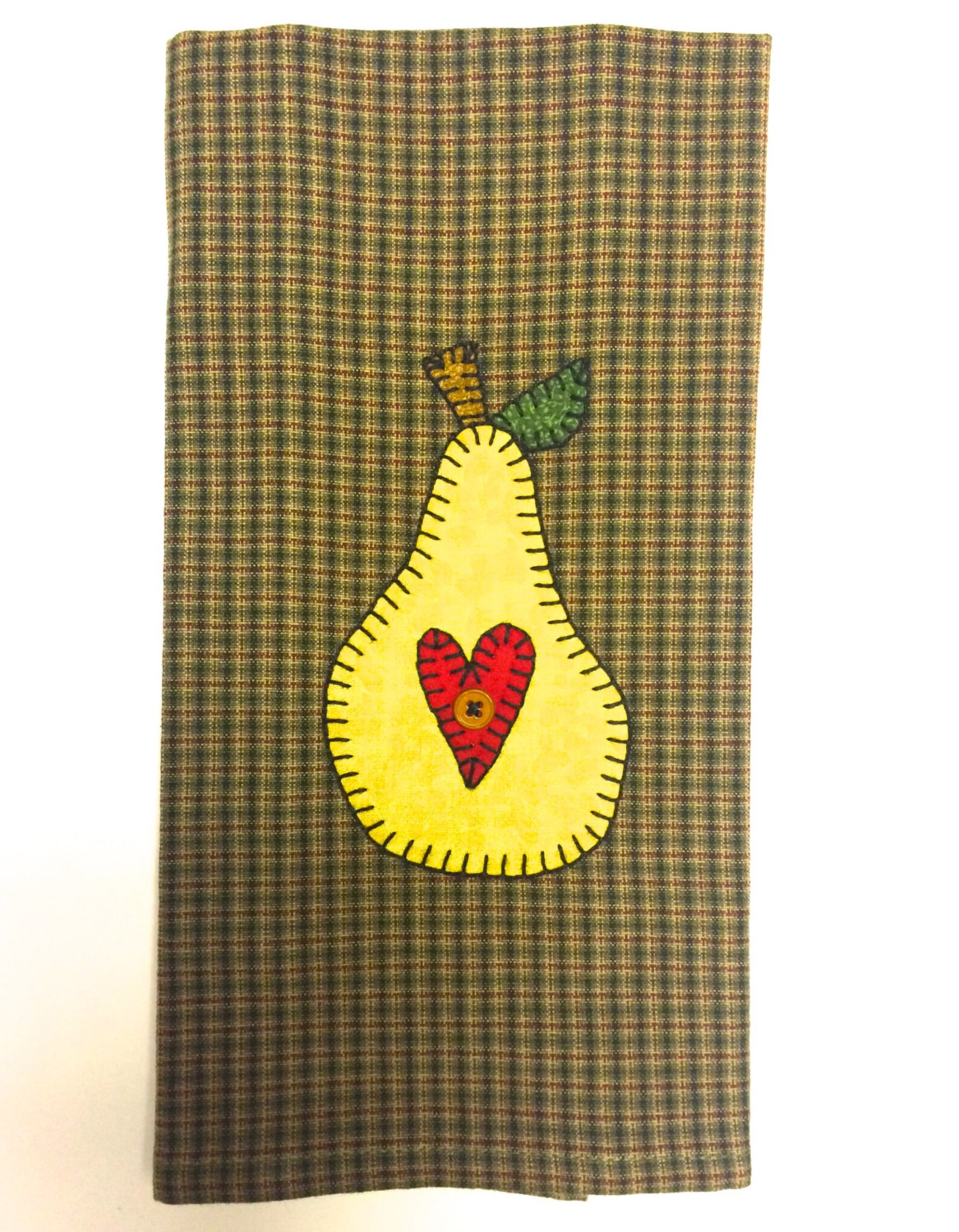 Applique Tea Towel Fruit Applique Pear Applique Pear | Etsy
