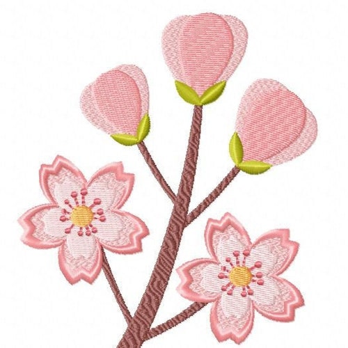 Cherry Blossom Embroidery Machine Design Pes Instant Digital - Etsy