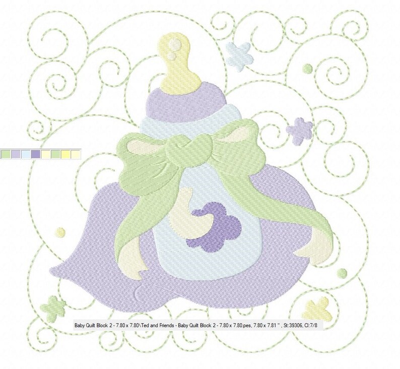 Baby Quilt Block 2 Machine Embroidery Design in 3 Sizes - Etsy