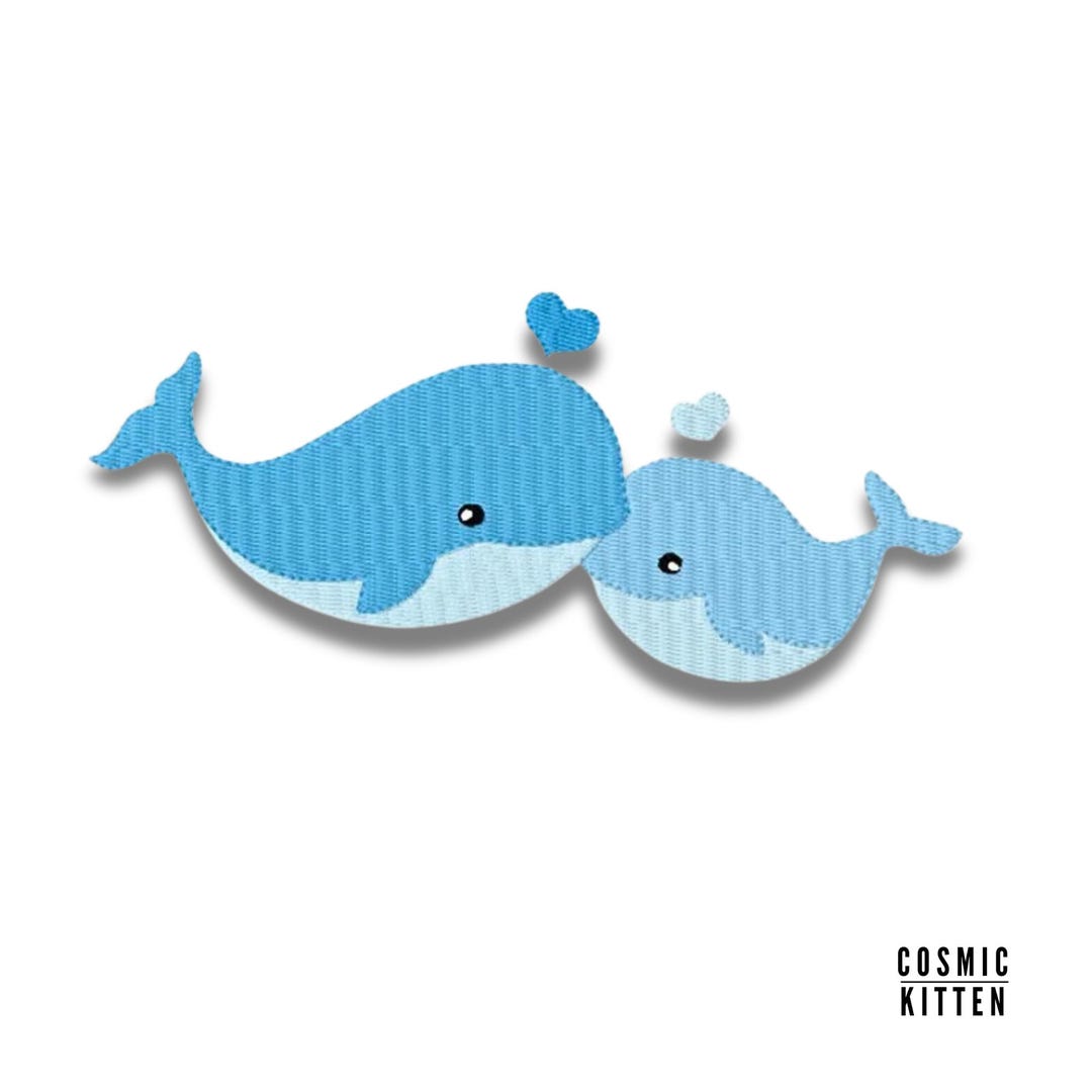 Mother's Love ~ WHALES ~ Mother and Baby ~ Machine Embroidery Design in ...