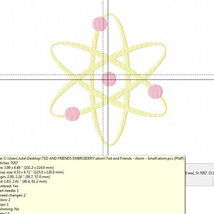 Atom Proton Neutron Electron Filled Machine Embroidery Design Atom ...
