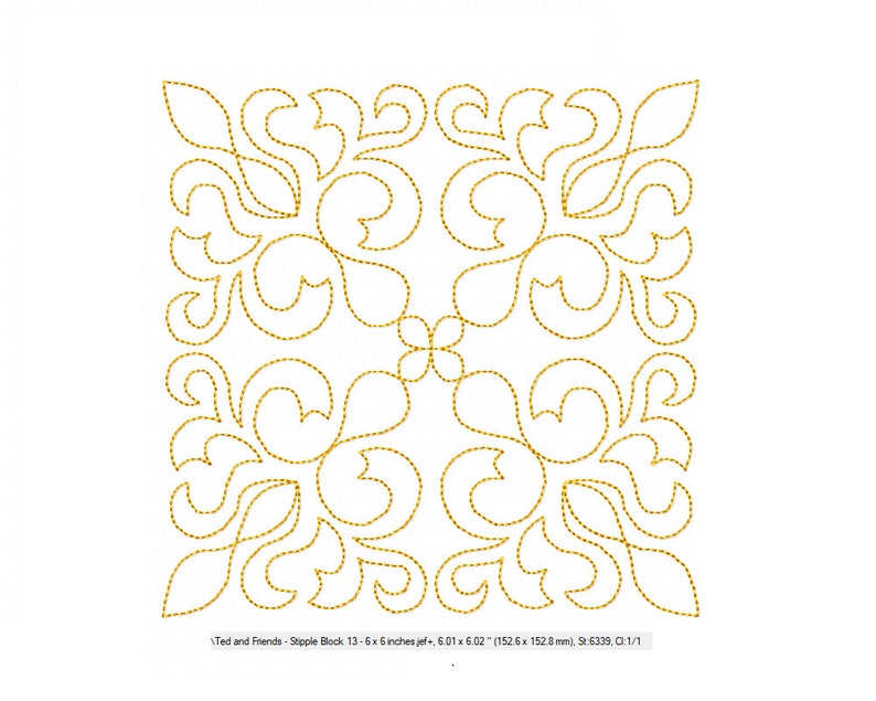 Quilt Block Continuous Stippling 13 - Machine Embroidery Design in 3 ...