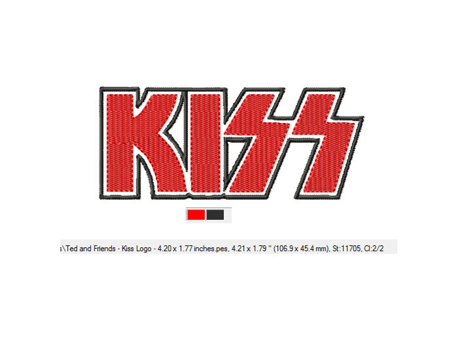 KISS Logo Machine Embroidery Design in 2 Sizes Instant Download Rock N ...