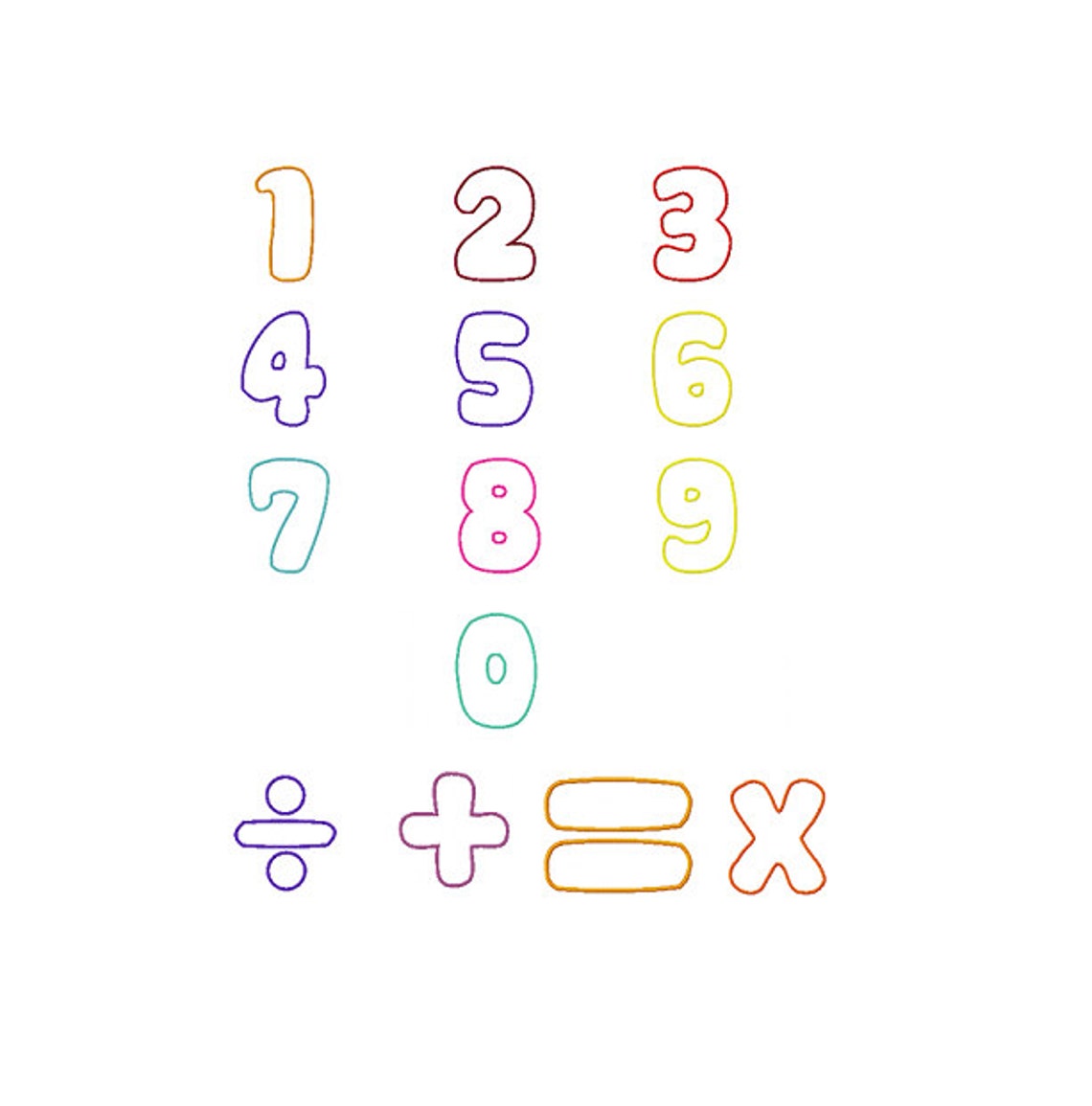 APPLIQUE MATHS Numbers 0 to 9 With Minus Plus Addition - Etsy