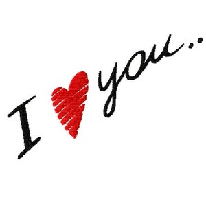 I LOVE YOU Machine Embroidery Design in 3 SIZES by My Valentine Instant ...