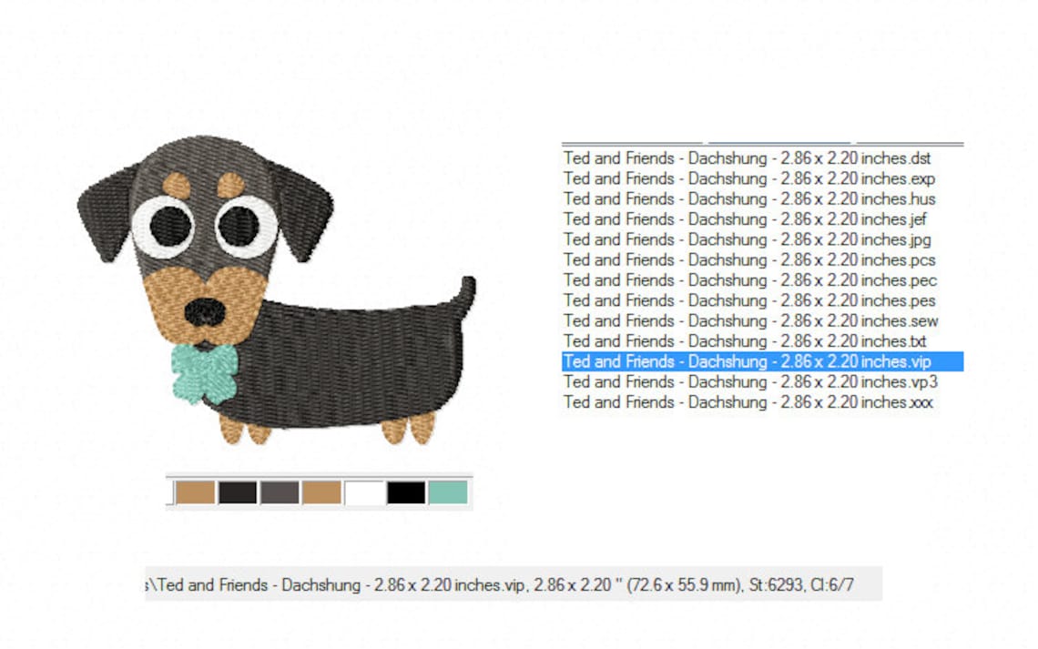 Dachshund PUPPY Embroidery Designs Machine Embroidery Design - Etsy
