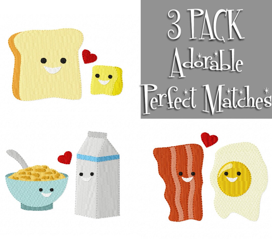 PERFECT Partners Multipack 3 Machine Embroidery Designs to Suit 4 X 4 ...