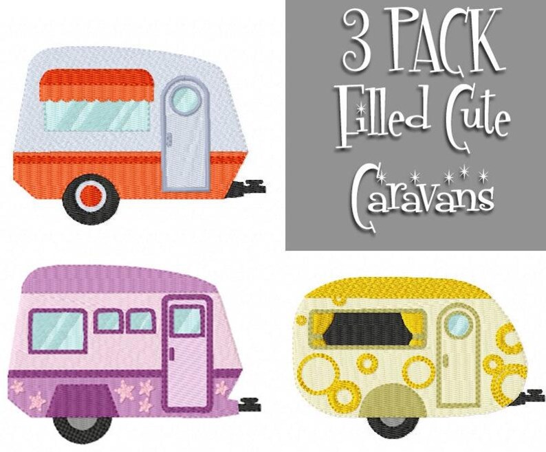 CARAVAN Multipack ~ 3 Filled Caravan Machine Embroidery Designs ...