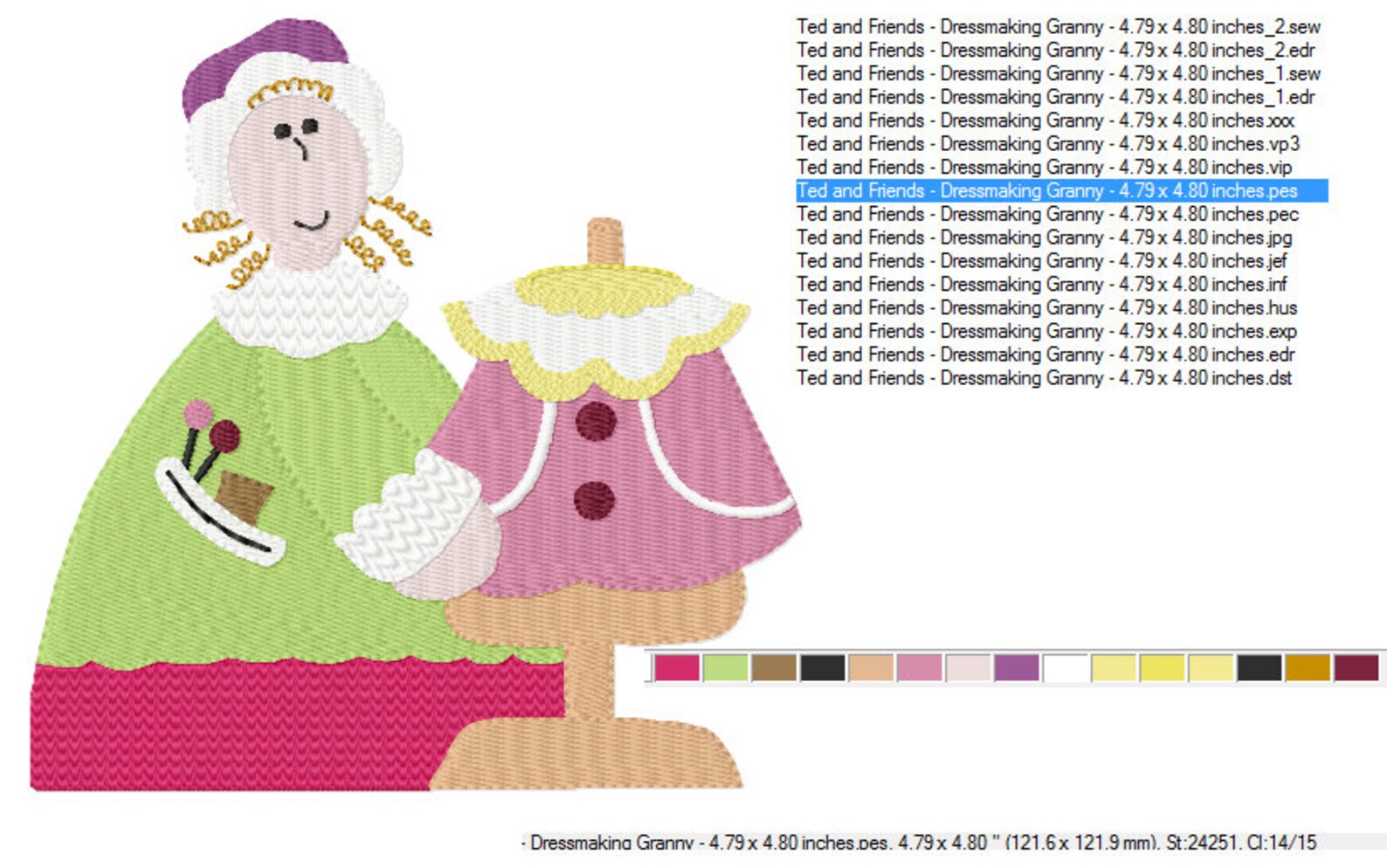 Dressmaking GRANNY Filled Machine Embroidery Design in 3 | Etsy