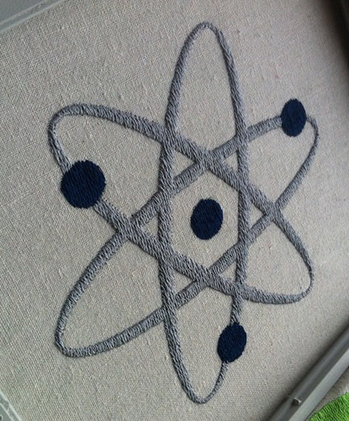 Atom Proton Neutron Electron Filled Machine Embroidery | Etsy
