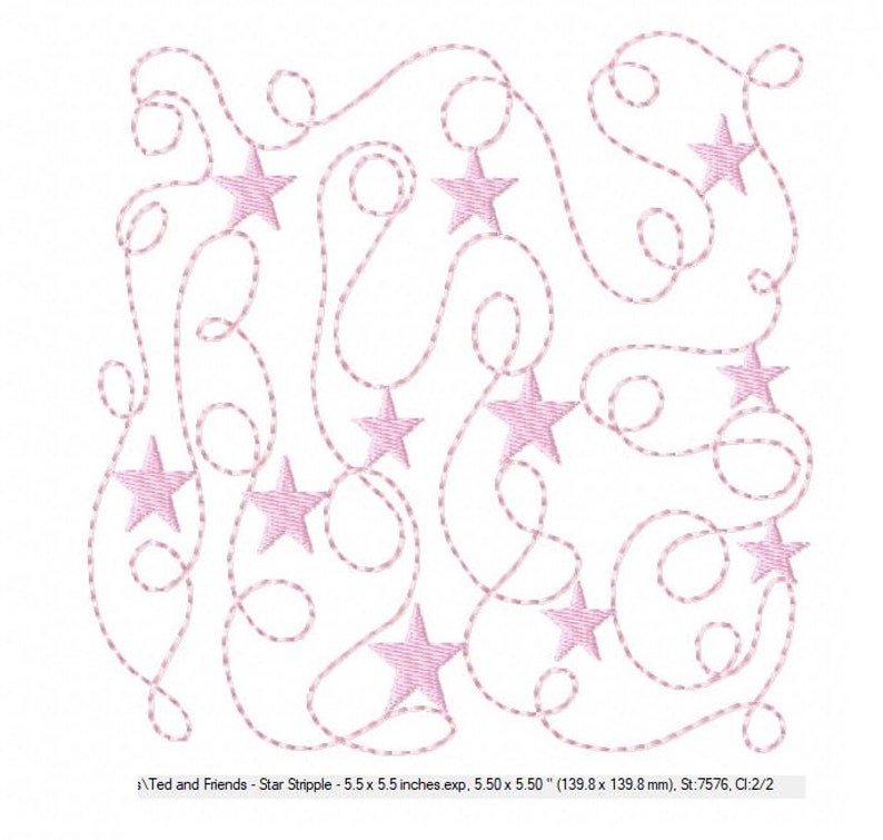 Quilt Block Star Stippling Machine Embroidery Design in 3 - Etsy