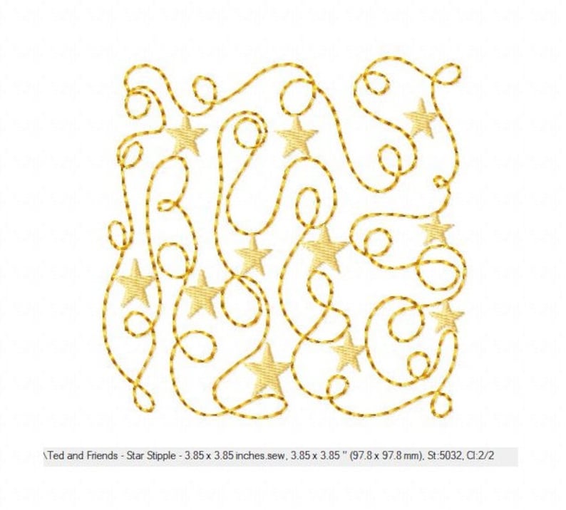 Quilt Block Star Stippling Machine Embroidery Design in 3 - Etsy