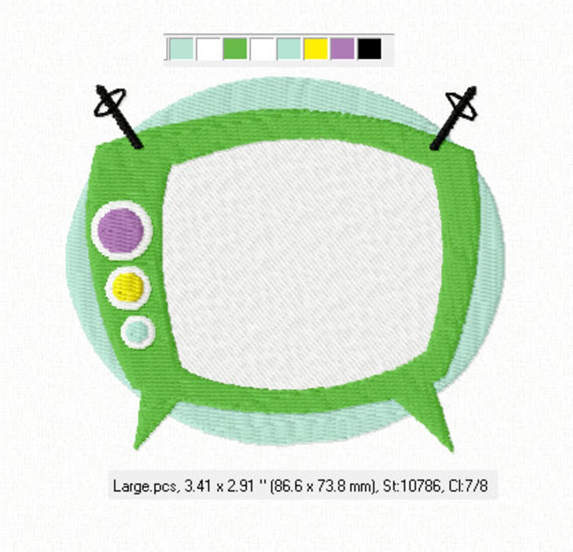 Tune in Fix the Antenna RETRO TV Machine Embroidery | Etsy