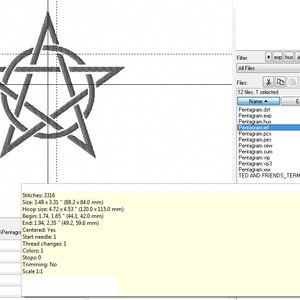 PENTAGRAM ~ Machine Embroidery Design - Symbol ~ Wicca - Instant ...