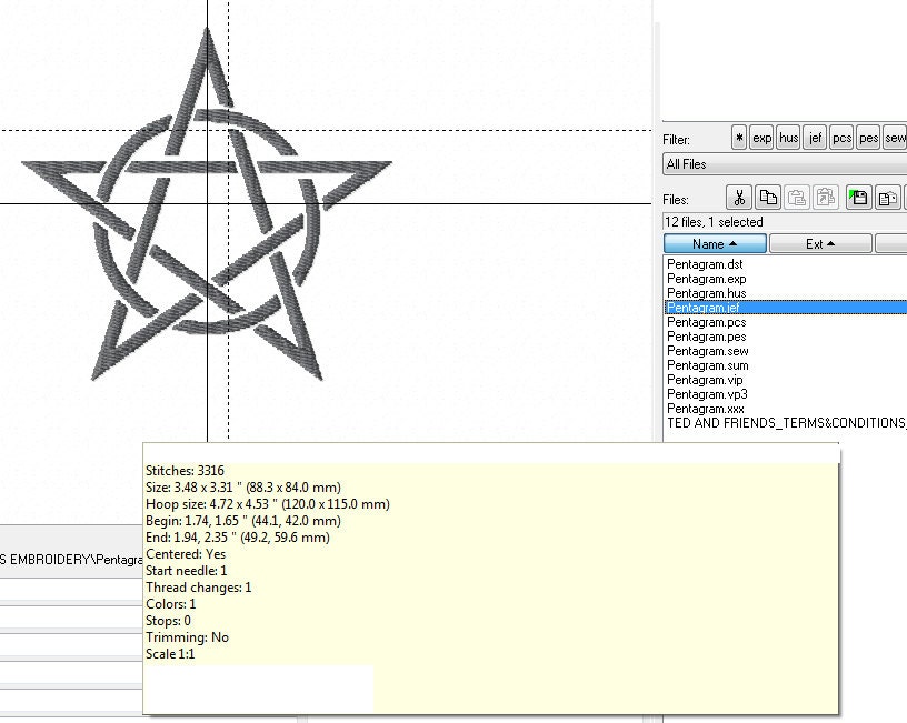 PENTAGRAM ~ Machine Embroidery Design - Symbol ~ Wicca - Instant ...