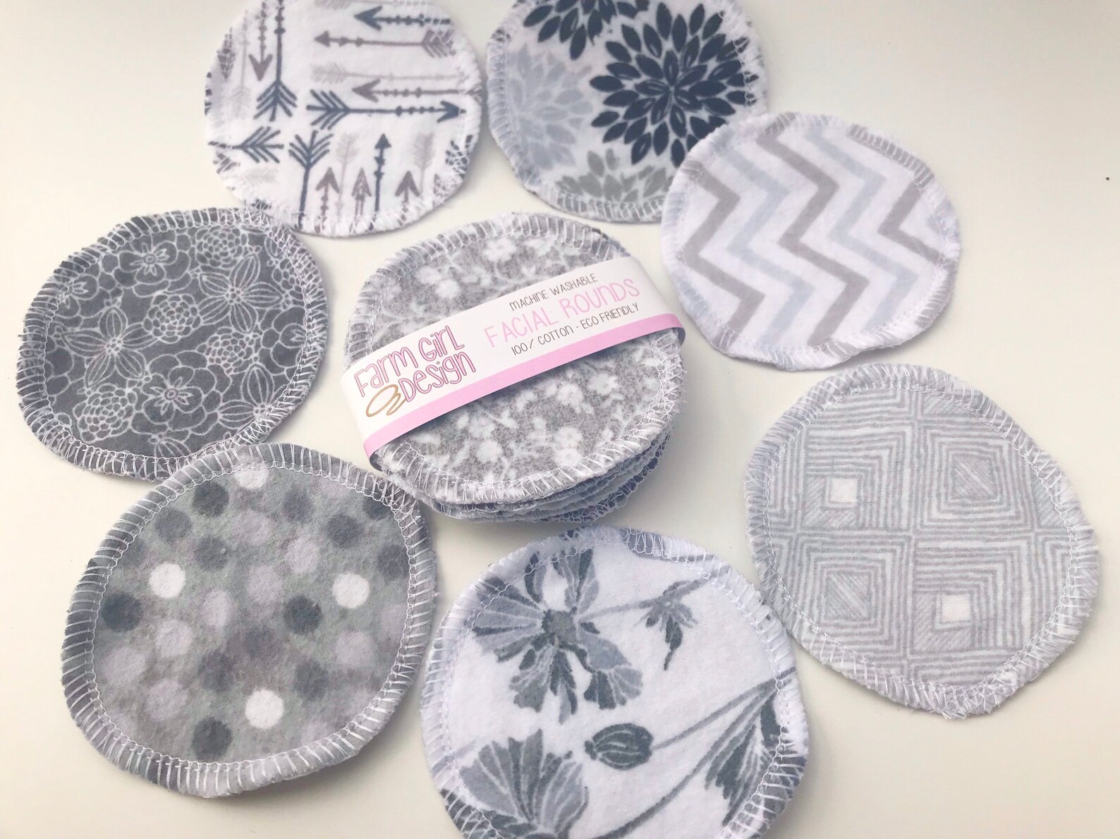 Grey Neutral Facial Rounds Makeup Remover Facial Towel - Etsy Canada