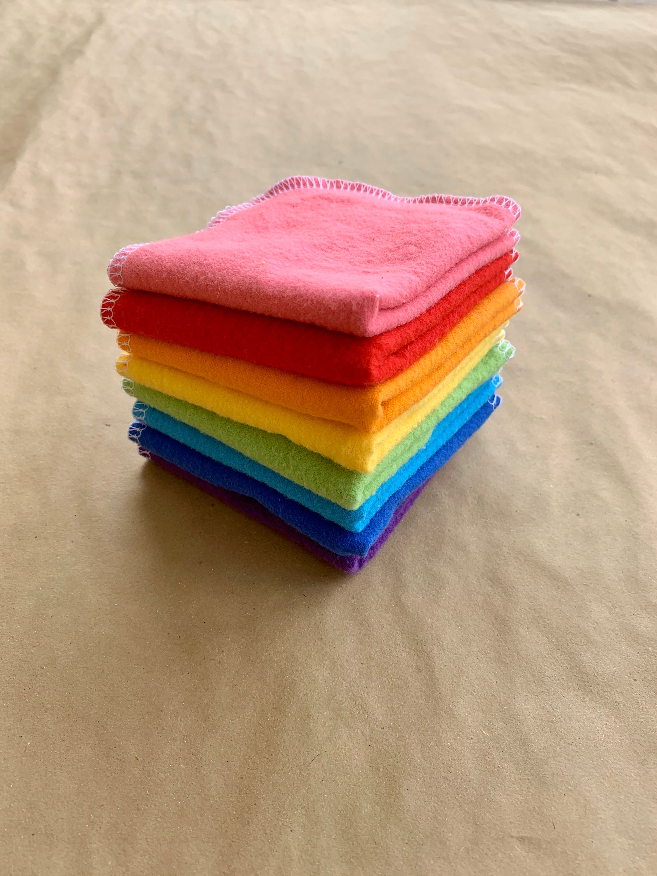 Rainbow Reusable Cloth Baby Wipes 8 Pack Baby Gender Neutralflannel ...