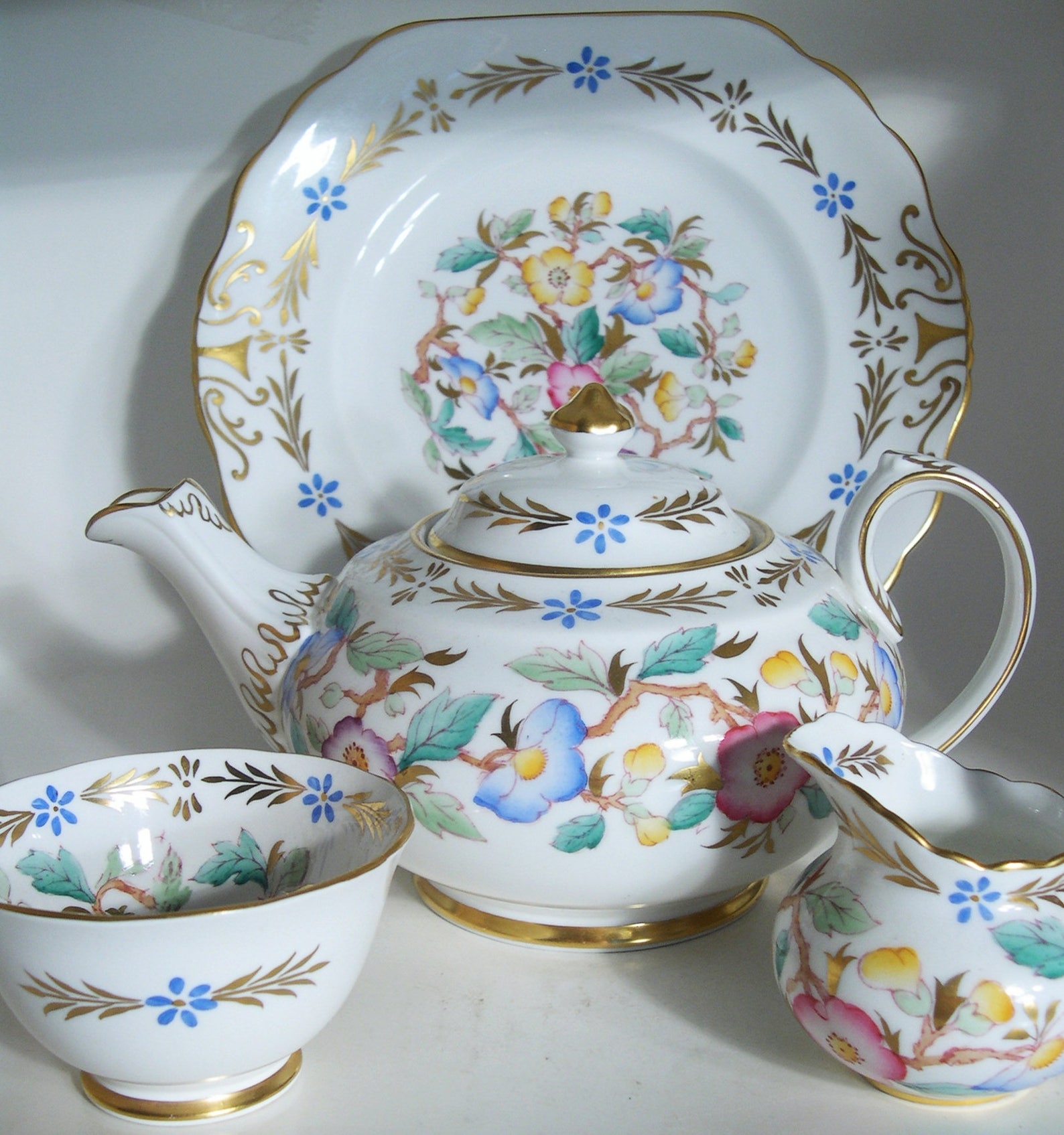 Rare Royal Chelsea Teapot 5 pieces tea set Teapot Creamer | Etsy