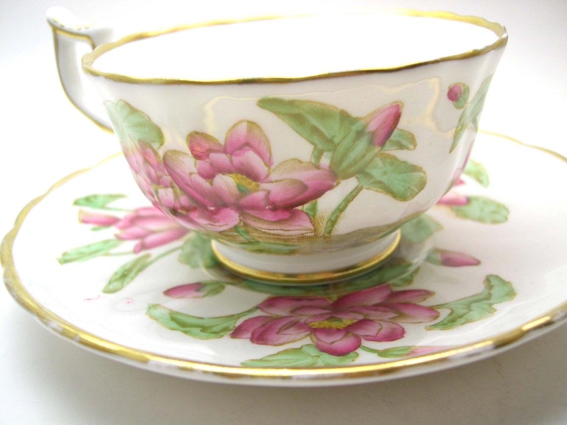 Antique Royal Chelsea Tea Cup and Saucer Water Lily Tea Cup | Etsy