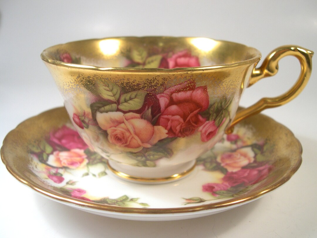 Golden Rose Royal Chelsea Tea Cup and Saucer 1940's, English Tea Cup ...