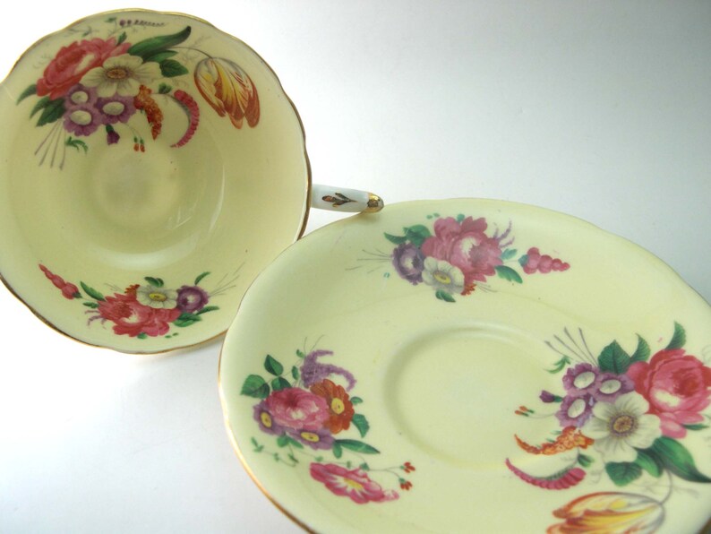Vintage Paragon Tea Cup and Saucer Yellow Tea Cup With - Etsy