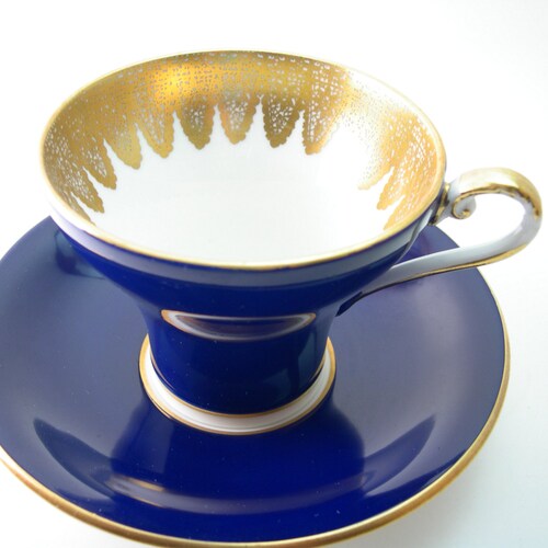 Antique Aynsley Cobalt Blue Tea Cup and Saucer English Tea - Etsy
